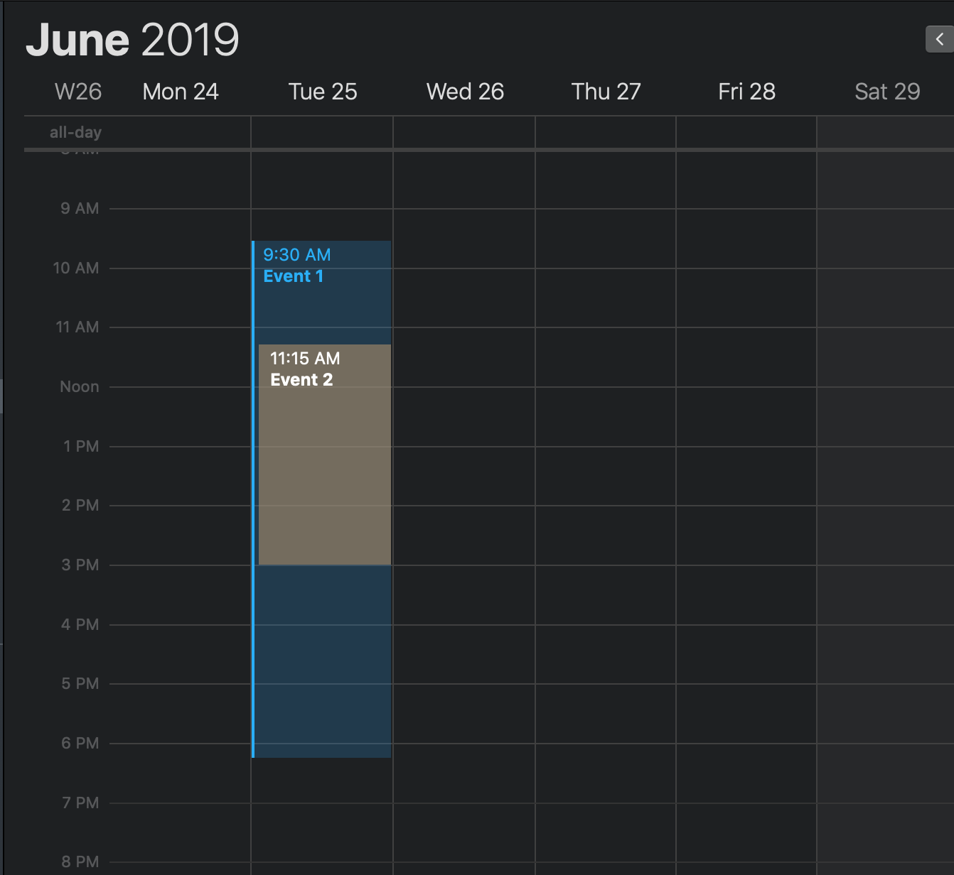 Overlapped events display · Issue #1009 · mattlewis92/angular-calendar · GitHub