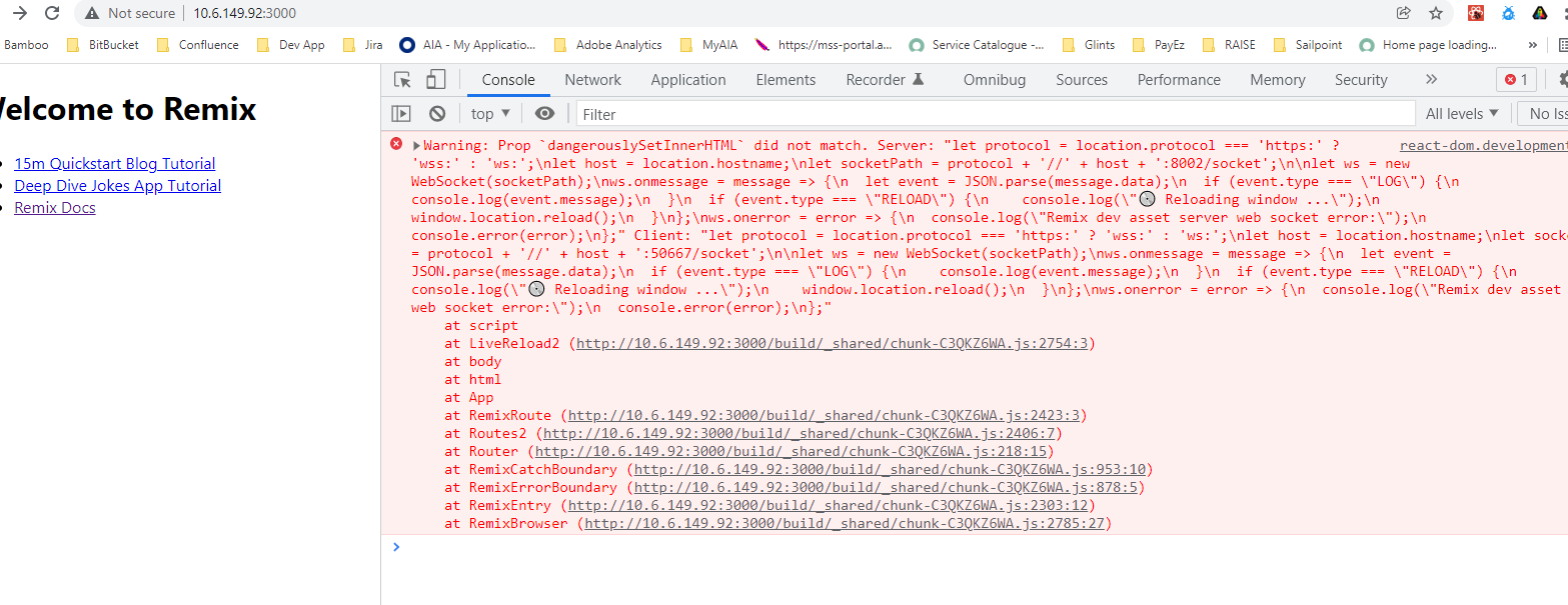 Warning: Prop `dangerouslySetInnerHTML` did not match · Issue #2002 · remix-run/remix · GitHub
