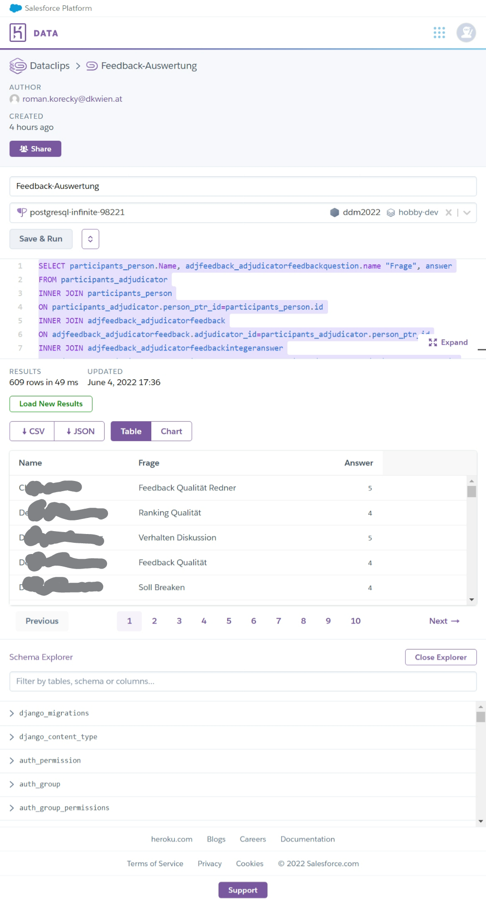 Create A Dataclip In Heroku To Query The Feedback Data Rokorytabbycatdocs Github Wiki 2478