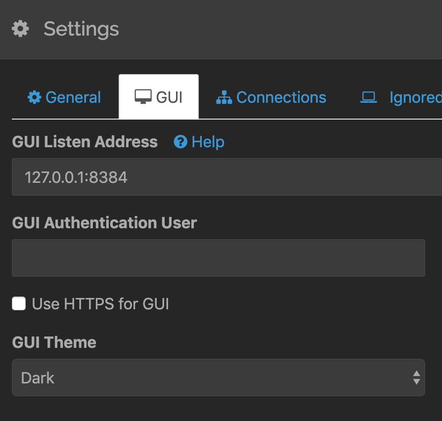 White tab in black Interface ? · Issue #5583 · syncthing/syncthing · GitHub