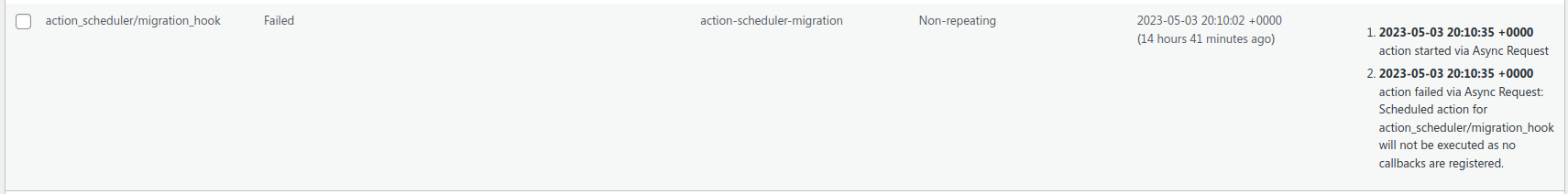 Migration Action Throws An Exception That No Callbacks Are Registered · Issue 948 · Woocommerce