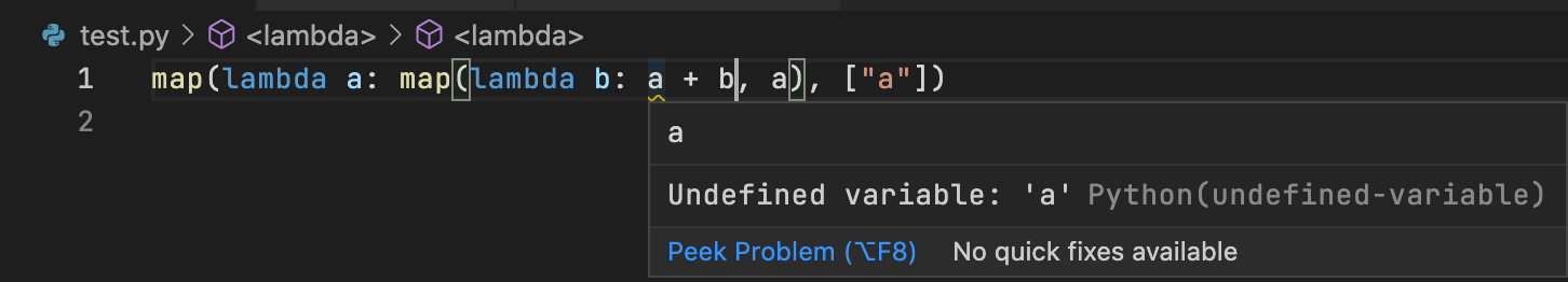 pylance could not recognize variables in nested lambda · Issue #907 · microsoft/pylance-release ...