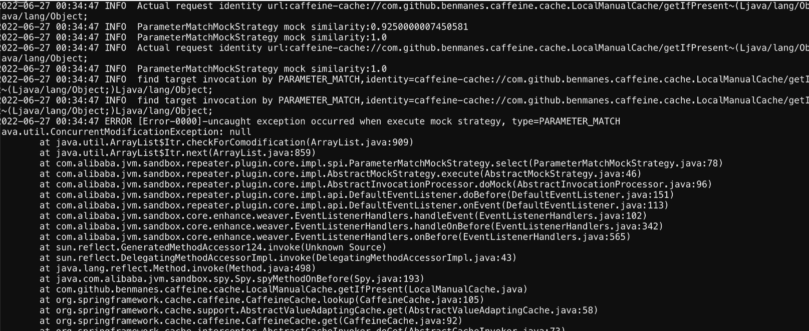 子调用匹配遍历list过程中,出现 Concurrentmodificationexception异常 · Issue 177 · Alibaba Jvm Sandbox Repeater