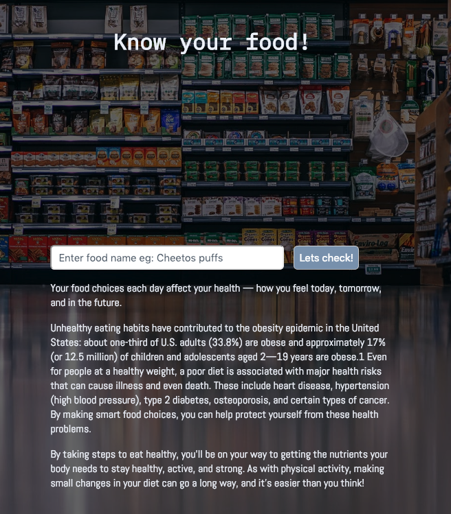 GitHub - sreyas-kv/KnowYourFood: Know your food! checks for the toxin ingredients in the branded ...
