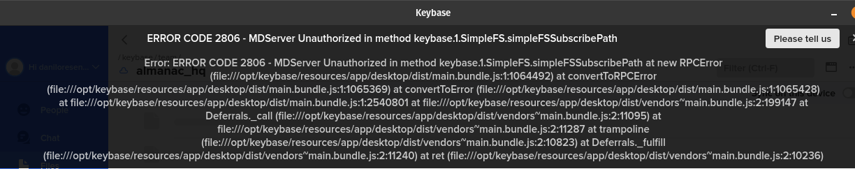 Error Code 2806 Mdserver Unauthorized · Issue 24602 · Keybaseclient · Github 0494