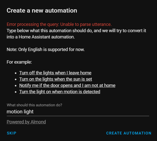 Create New Automation In Ui By Description Causes Error Processing The Query Unable To Parse 0642