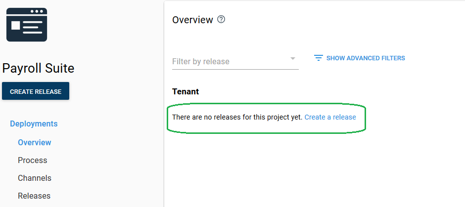 Tenanted Project Shows Wrong Message When There Is A Release But No Tenants Connected To The