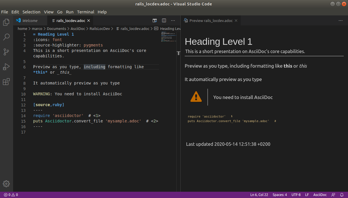 Admonitions, callouts and syntax highlighting not rendered in preview · Issue #315 · asciidoctor ...