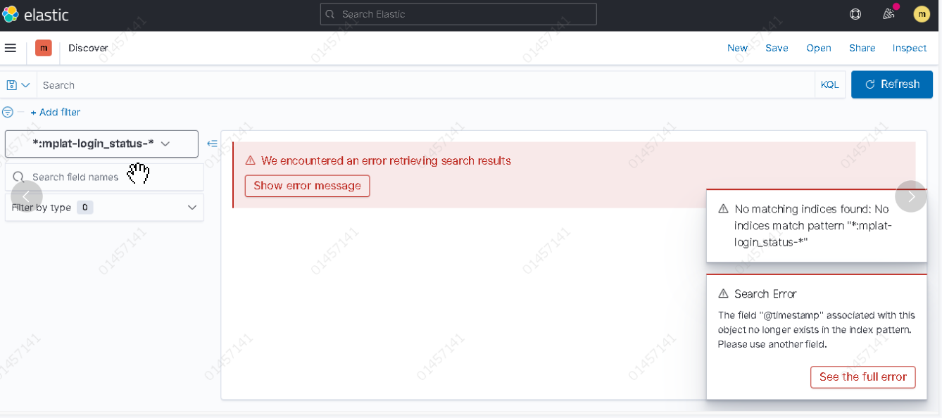 No matching indices found: No indices match pattern "*:mplat-login_status-*" · Issue #110959 ...