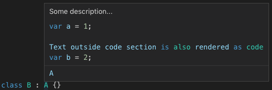 Render Of Code Section In Documentation Comment Is Not Closed · Issue 3055 · Dotnetvscode