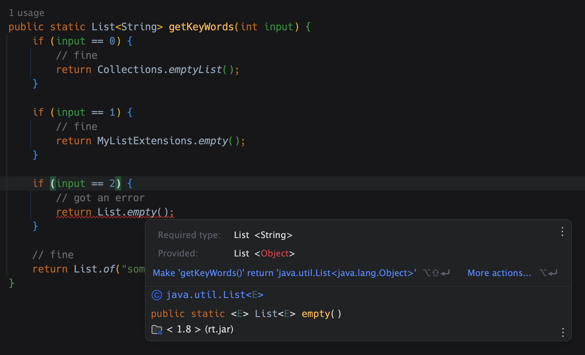 Generic static extension method can't be recognized by IDEA · Issue ...