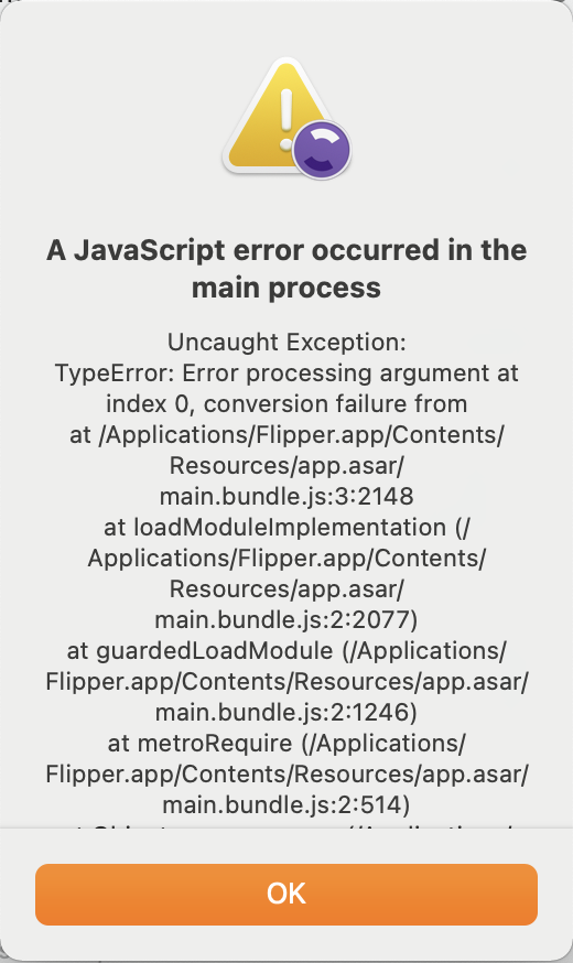 Flipper v0.106.0 won't launch: A JavaScript error occurred in the main process · Issue #2835 ...