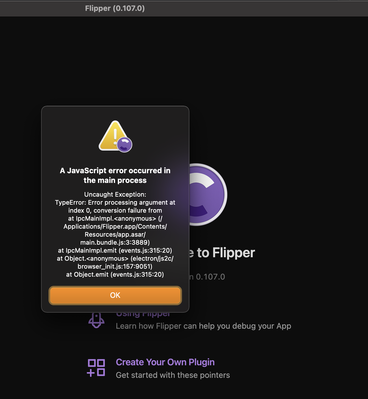 Flipper v0.106.0 won't launch: A JavaScript error occurred in the main process · Issue #2835 ...