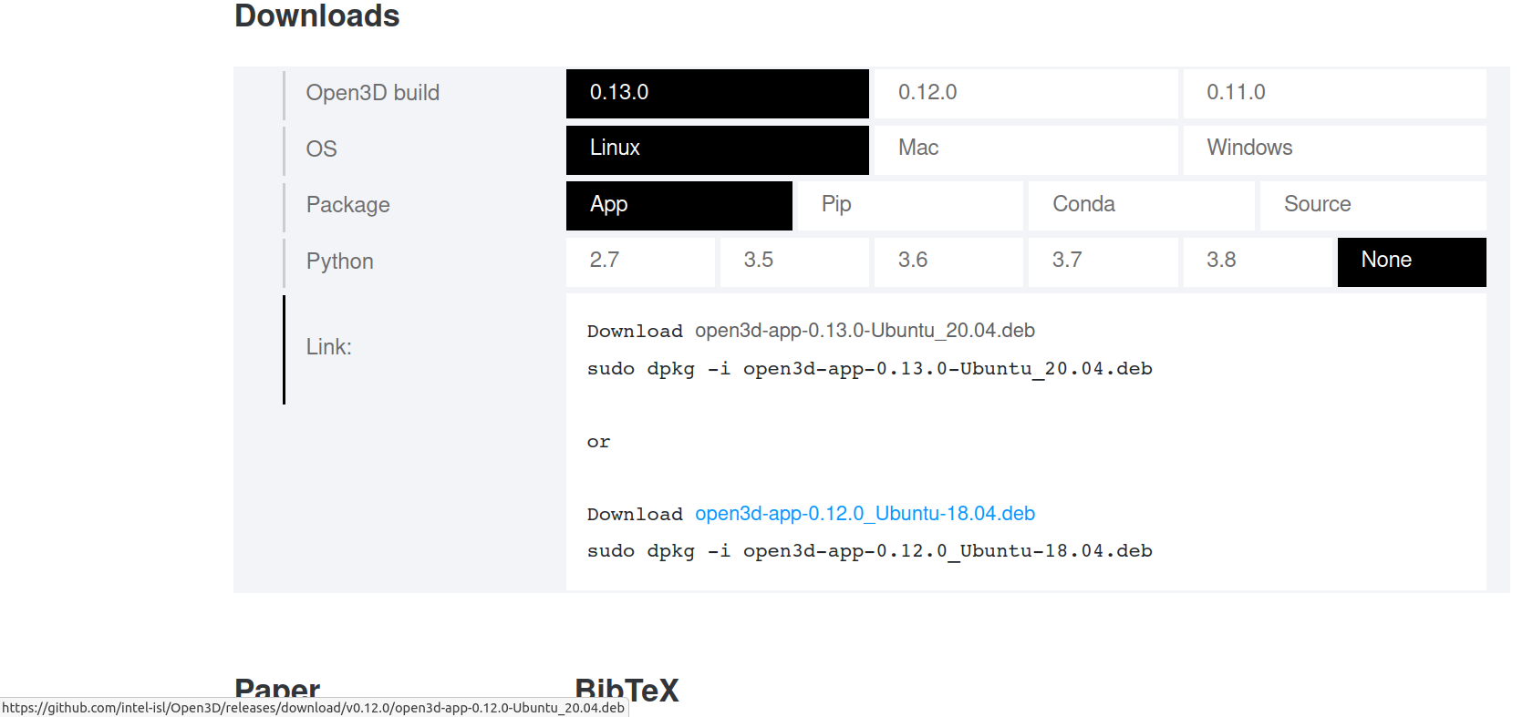 There is no Ubuntu 20.04 deb for v0.13 · Issue #3554 · isl-org/Open3D · GitHub