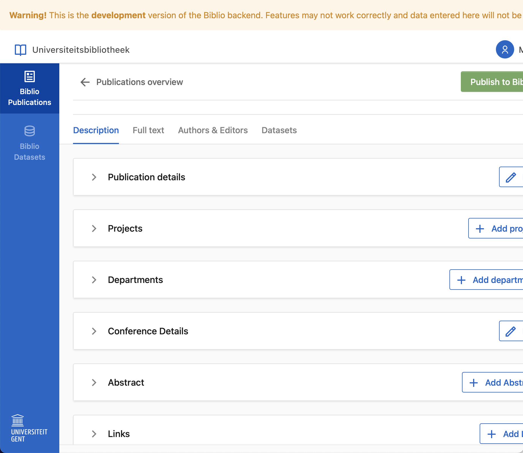 As a reviewer, when I use Biblio in a split screen, the functionalities ...