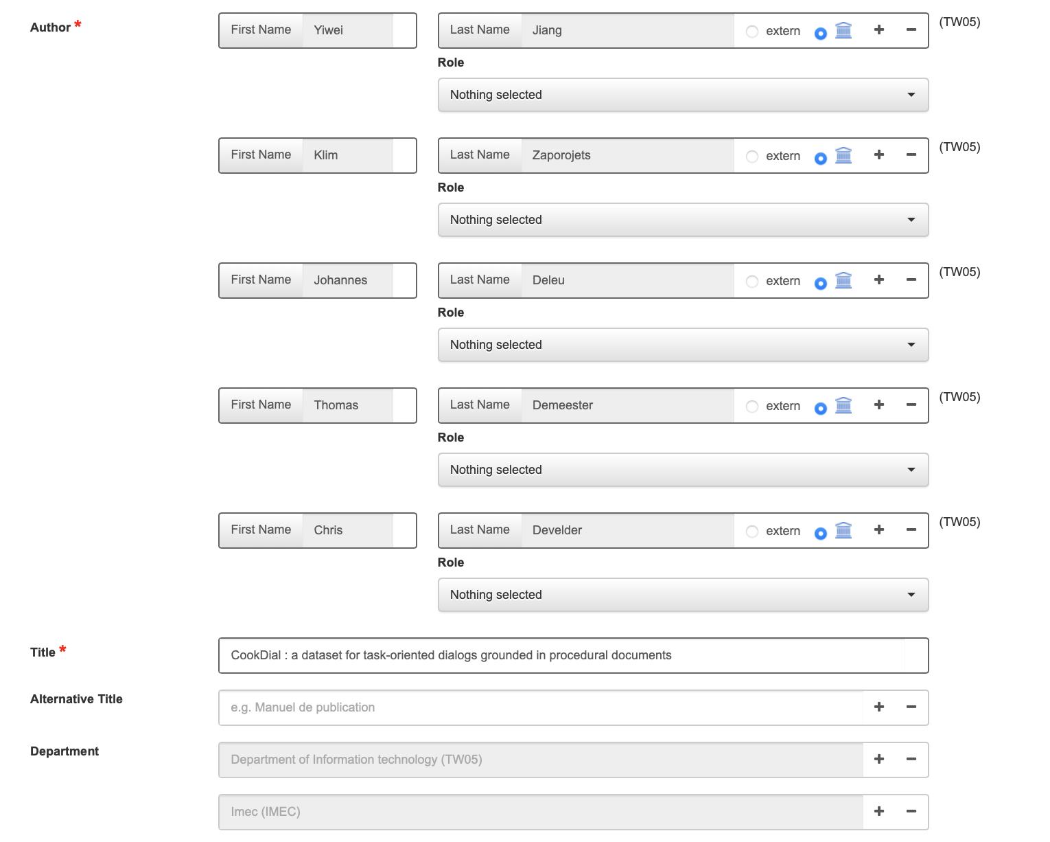 Show UGent affiliation in overview · Issue #465 · ugent-library/biblio-backoffice · GitHub
