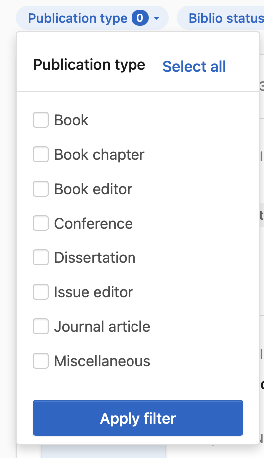 Filters: do not make filters disappear when empty · Issue #483 · ugent-library/biblio-backoffice ...