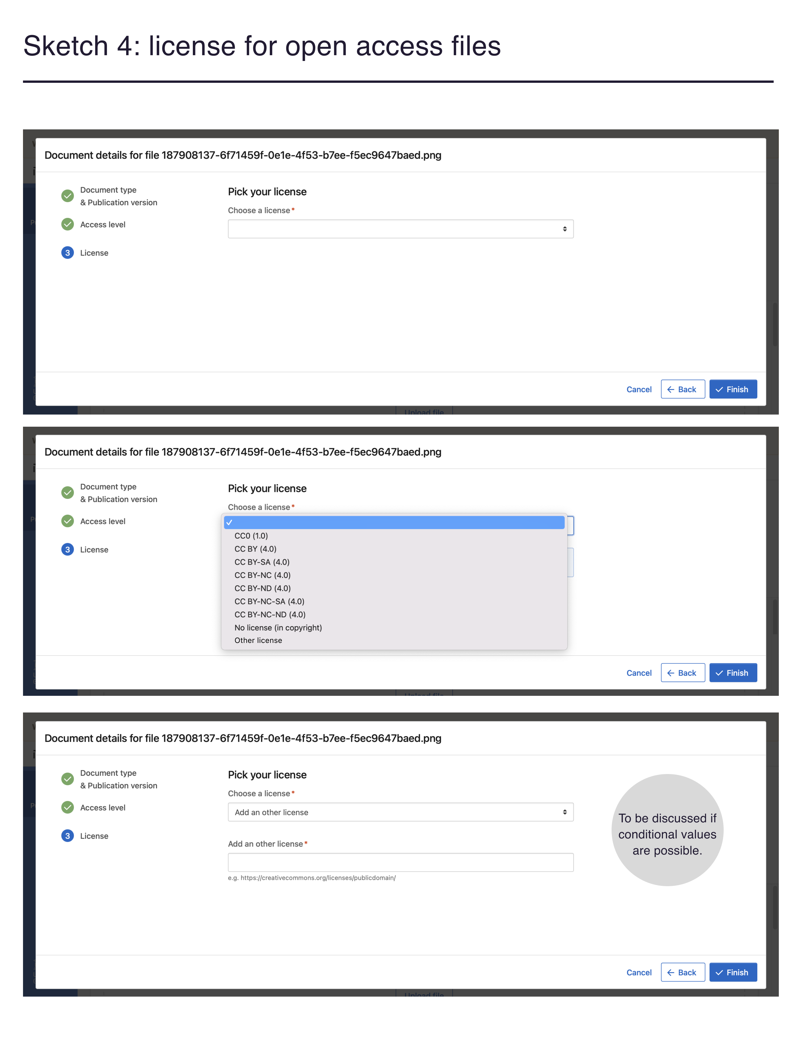 dataset - edit details - how should fields change when selecting a different access level ...
