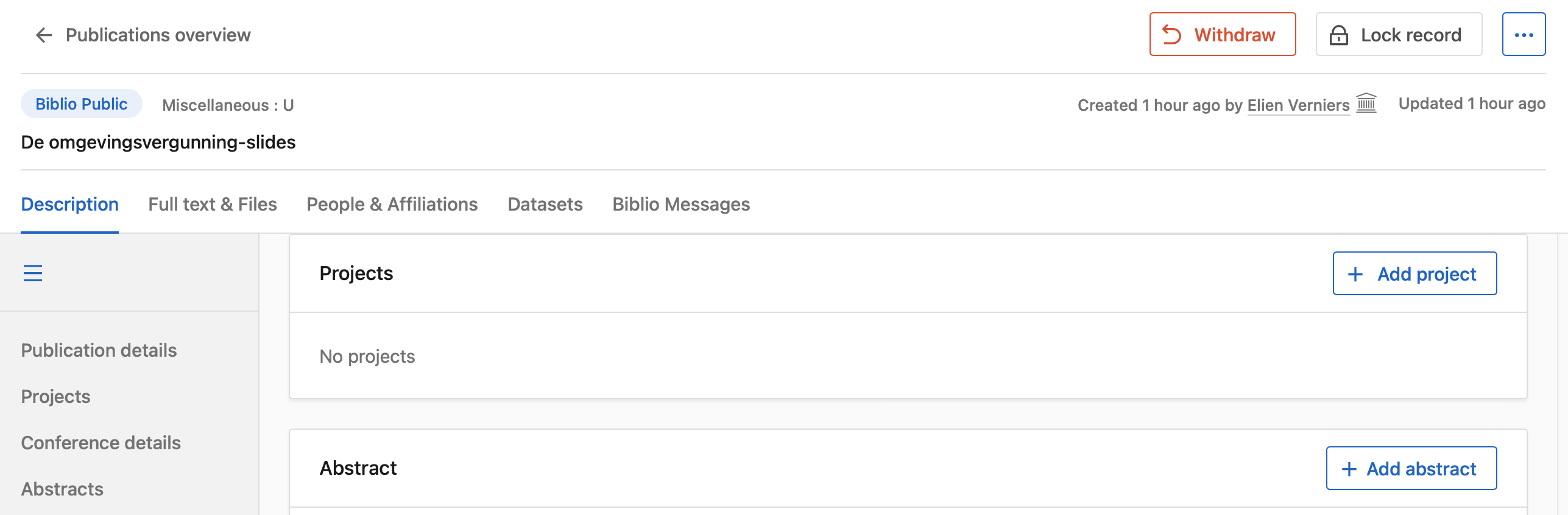 "Conference details" link unneeded for dissertations and miscellaneous, as the block does not ...