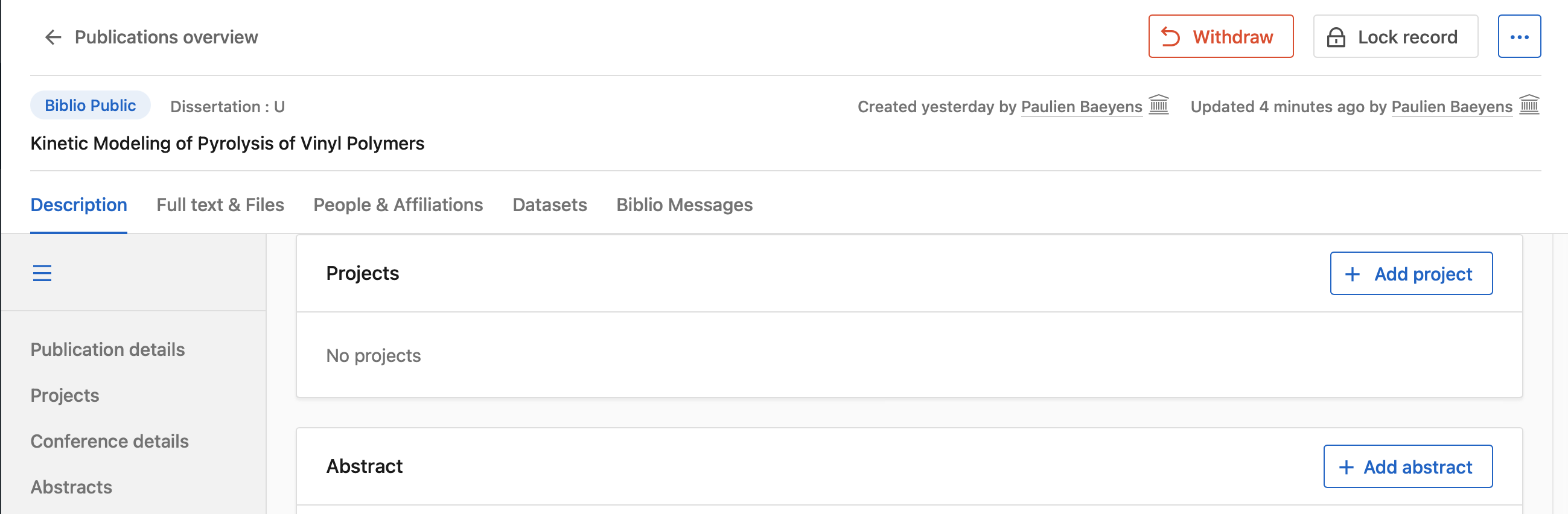 "Conference details" link unneeded for dissertations and miscellaneous, as the block does not ...