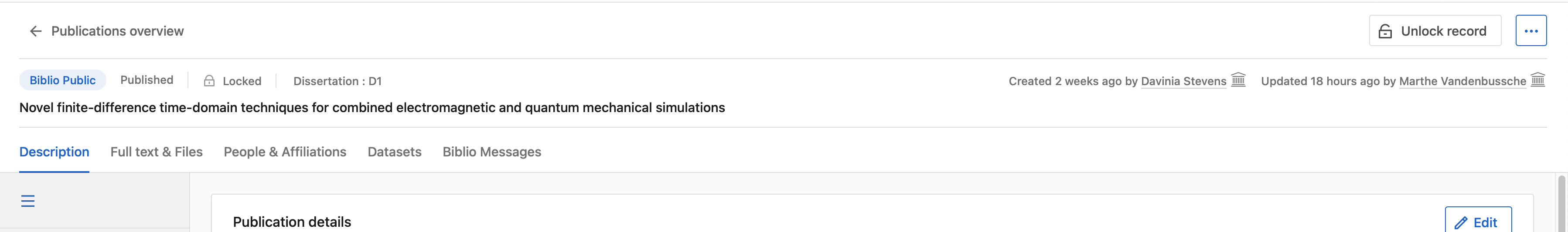 Missing information "Updated by" · Issue #864 · ugent-library/biblio-backoffice · GitHub