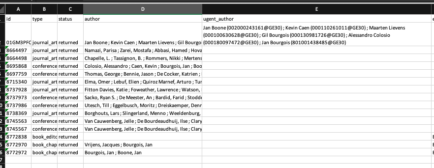 [urgent] UGent authors list incomplete in export · Issue #1034 · ugent-library/biblio-backoffice ...