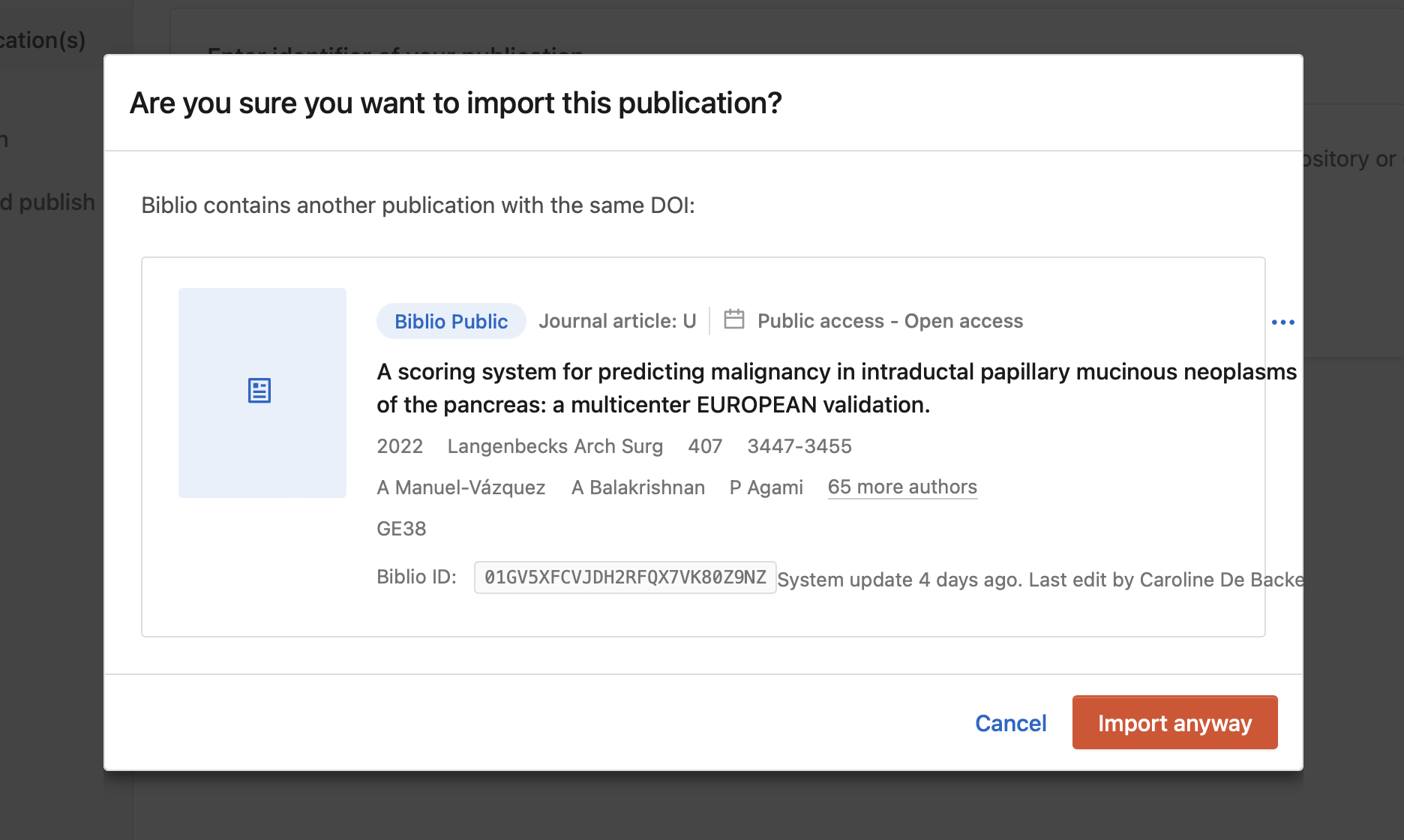 DOI import fails, leaves blank screen for 2 DOIs · Issue #1035 · ugent-library/biblio-backoffice ...