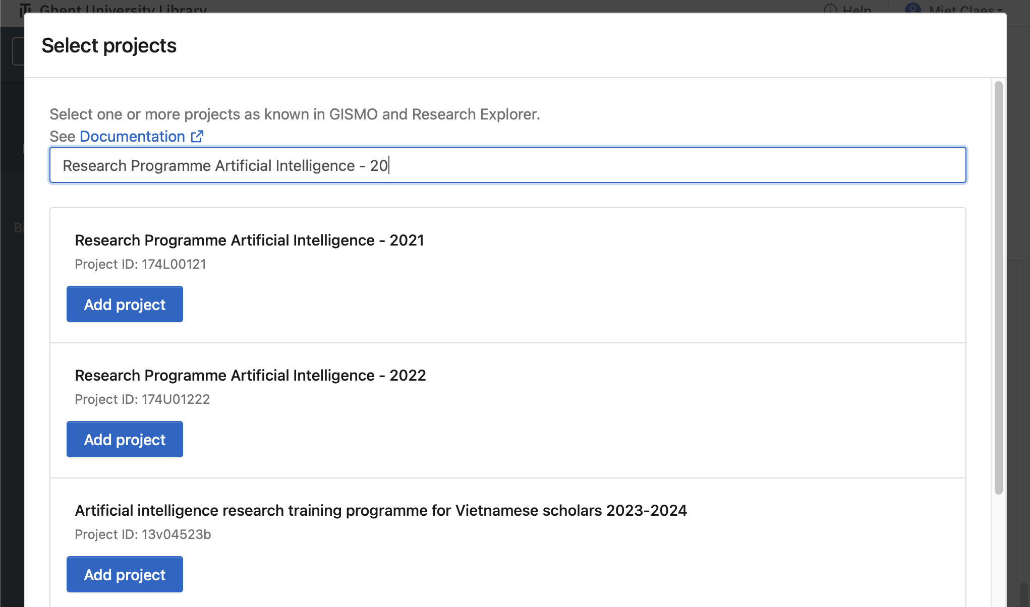 Project missing: 174Z05623 · Issue #1095 · ugent-library/biblio-backoffice · GitHub