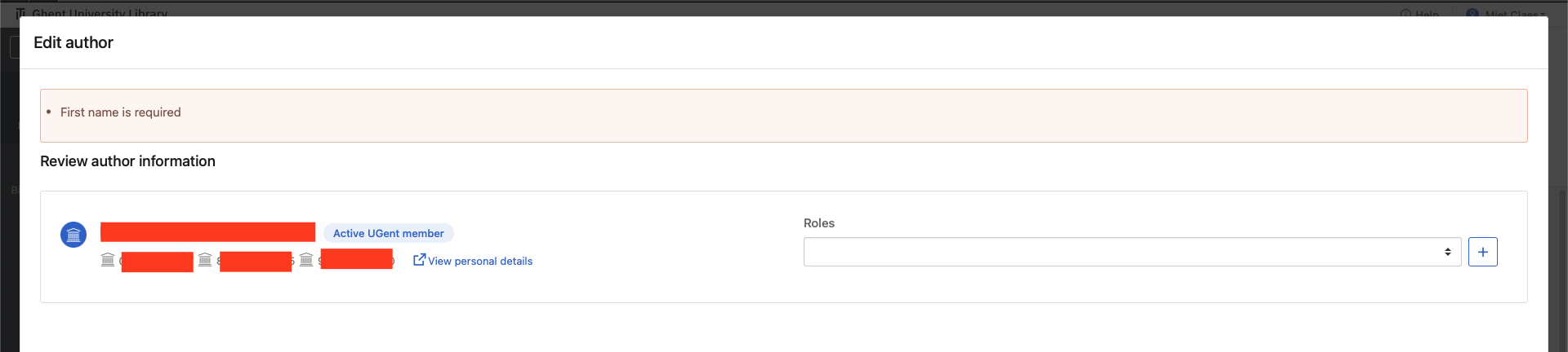 Cannot Add Author Without First Name · Issue 1108 · Ugent Librarybiblio Backoffice · Github
