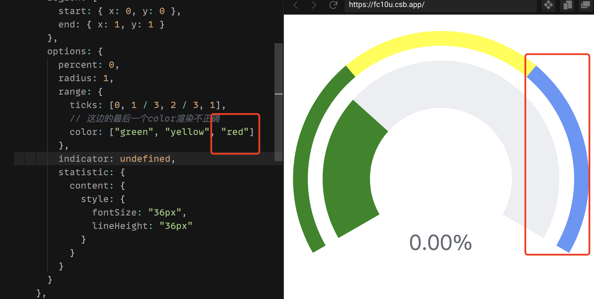 【MultiView】绘制多个gauge的时候，range的color显示有bug · Issue #2426 · antvis/G2Plot · GitHub