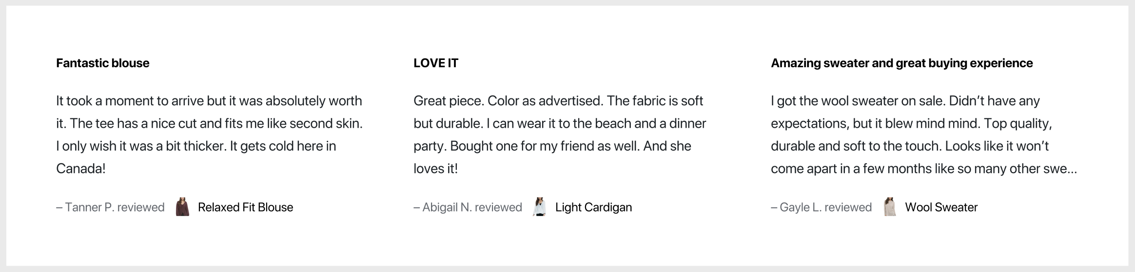 Store Customization Testimonials 3 Columns Pattern Update The Pattern To Become Wireframed 
