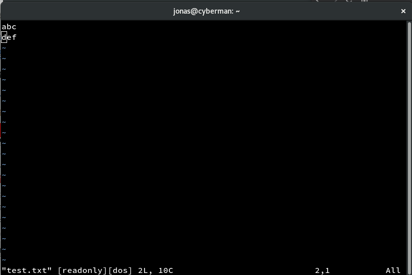 File With DOS Line Breaks May Show No Empty Line At End Of Files In Vim