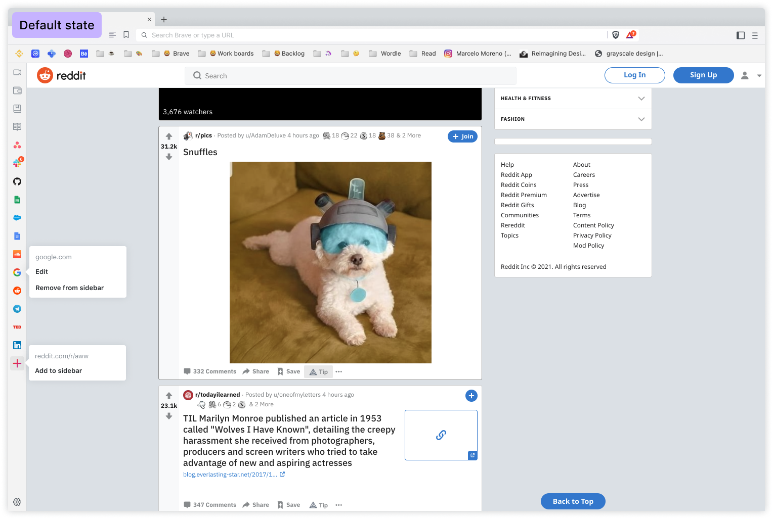 Sidebar menu options - Visual adjustments · Issue #25673 · brave/brave-browser · GitHub