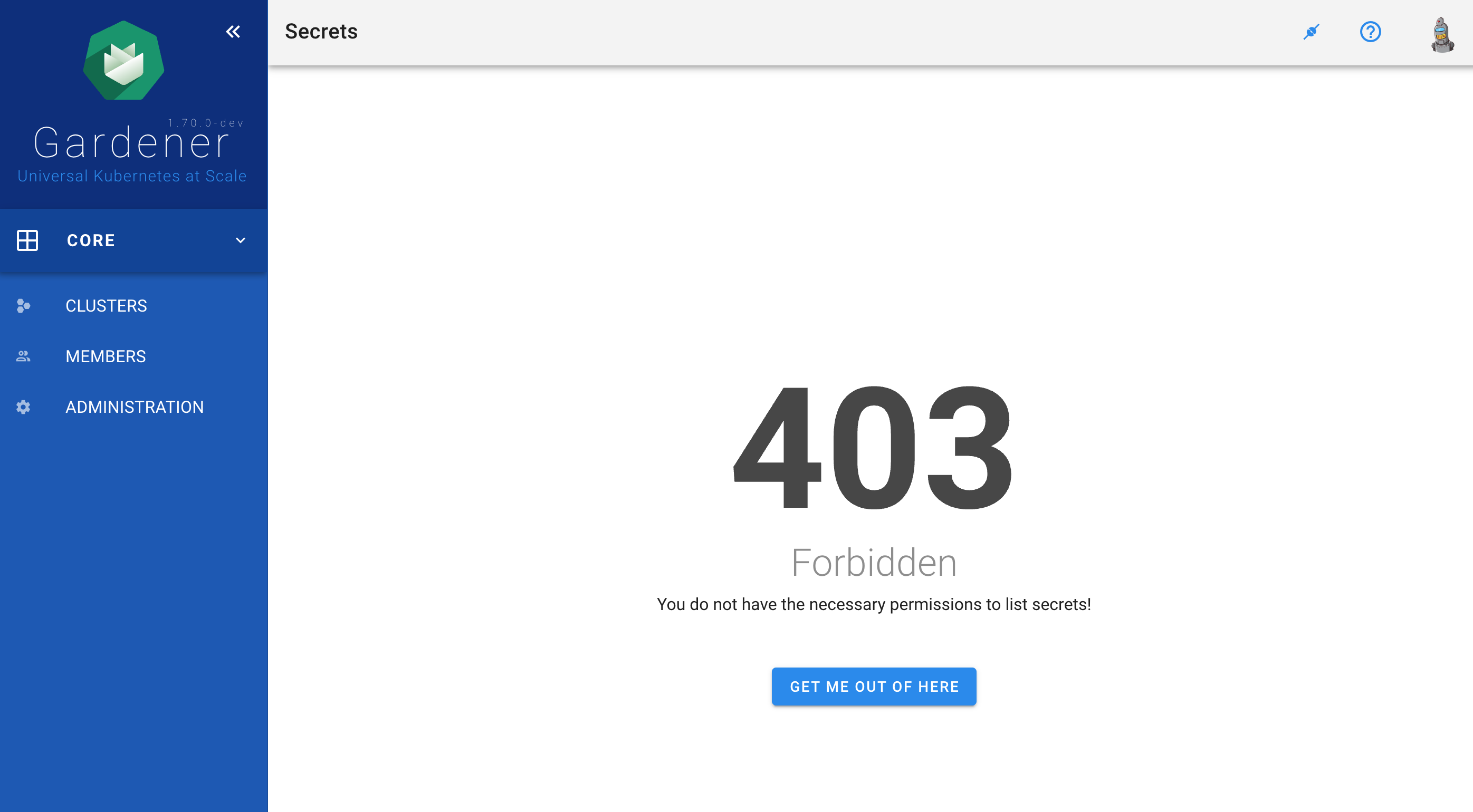 Handling of errors during navigation · Issue #1572 · gardener/dashboard · GitHub