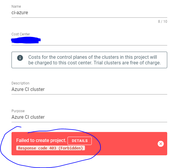 Dashboard is not showing more details why the http request fails ...