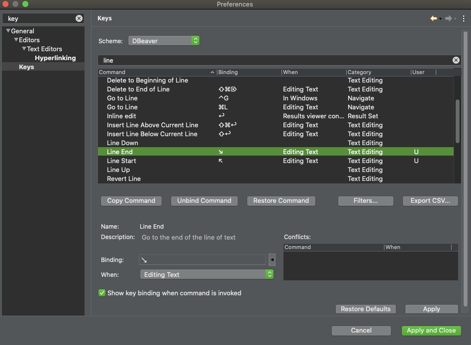 Mac Editor: Problem with POS1/END key · Issue #9414 · dbeaver/dbeaver ...