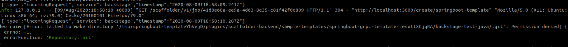 [plugin-scaffolder-backend] Problems on try generate in a new project · Issue #1881 · backstage ...