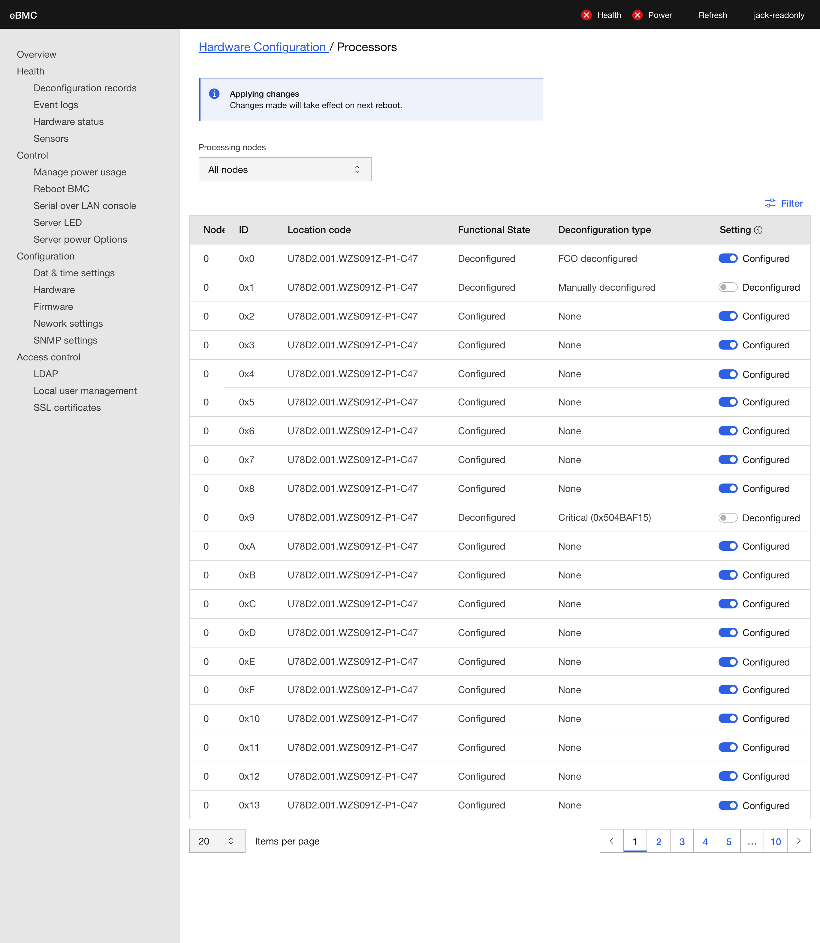 Deconfigured Hardware · Issue #27 · openbmc/webui-vue · GitHub