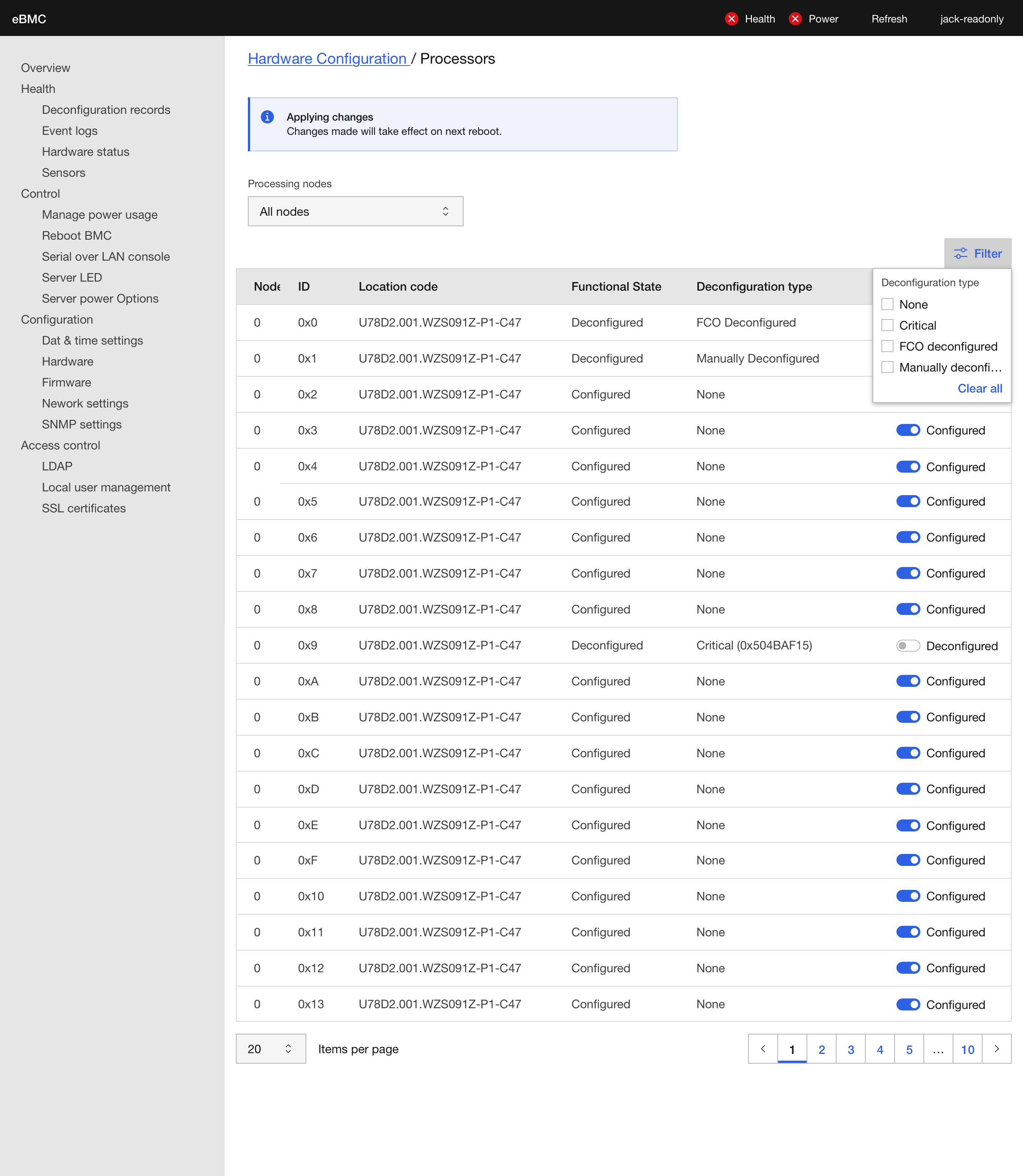 Deconfigured Hardware · Issue #27 · openbmc/webui-vue · GitHub