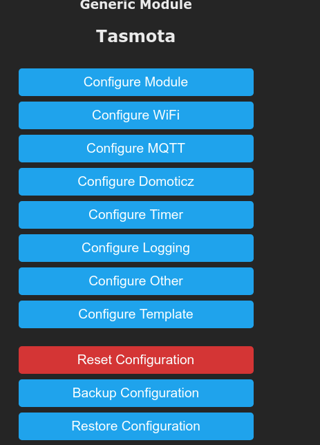 Restore Configuration on initial setup. · Issue #7306 · arendst/Tasmota · GitHub