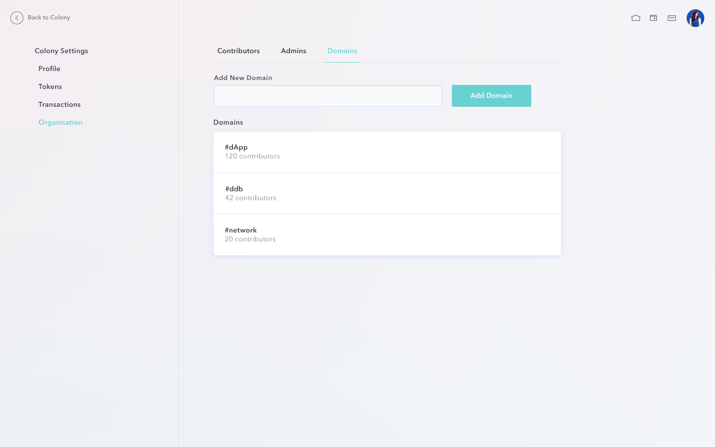 Colony Admin: Organizations: Domains Tab · Issue #360 · JoinColony ...