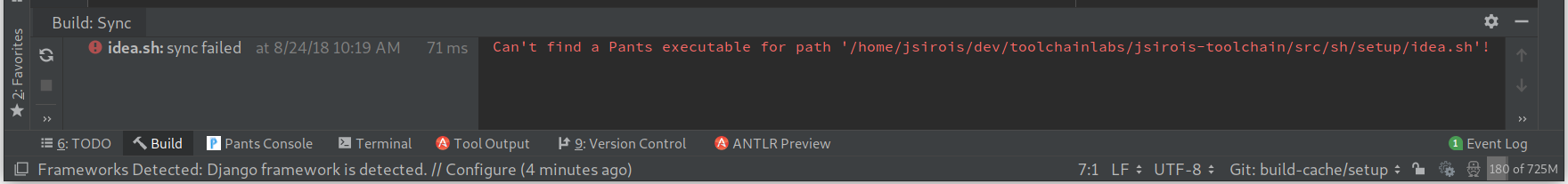 Project setup via import from script option stops working. · Issue #375 ...