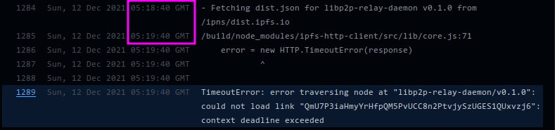 context deadline exceeded (1m timeout) · Issue #532 · ipfs/distributions · GitHub