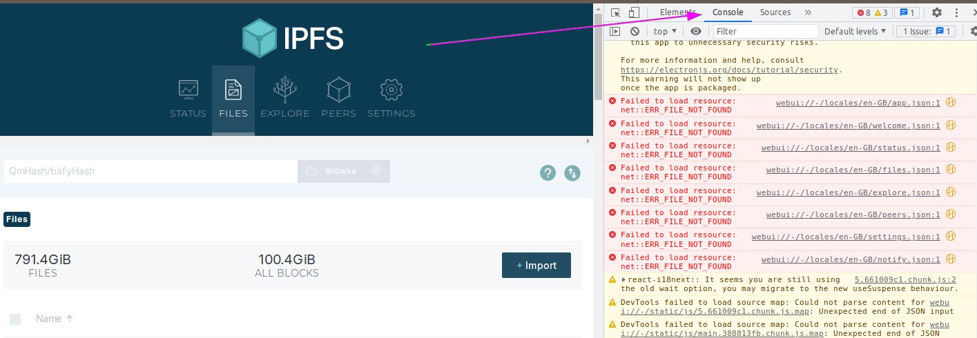 404 Error, No Import Button Shown... · Issue #1918 · ipfs/ipfs-webui · GitHub