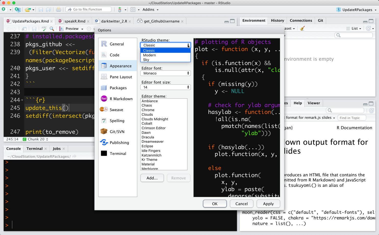 dark theme not available on Mojave · Issue #3716 · rstudio/rstudio · GitHub
