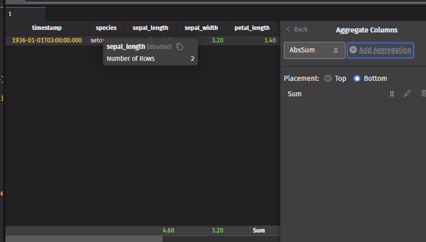 Number of rows is counting totals table rows in total · Issue #1407 · deephaven/web-client-ui ...