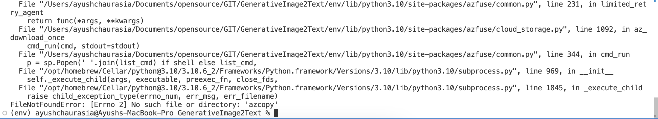 I got an error saying No such file or directory: 'azcopy': 'azcopy' · Issue #1 · microsoft ...