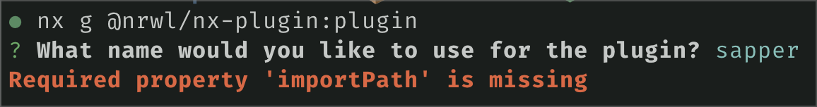 Required Property Importpath Is Missing When Using Nrwlnx Plugin Generator · Issue 4700