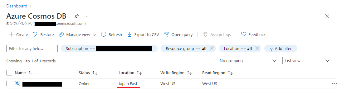 az cosmosdb create --locations make not specified region but resource manager's resion. · Issue ...