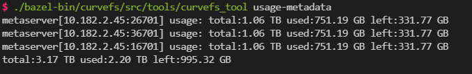 curvefs_tool get metadata usage · Issue #680 · opencurve/curve · GitHub